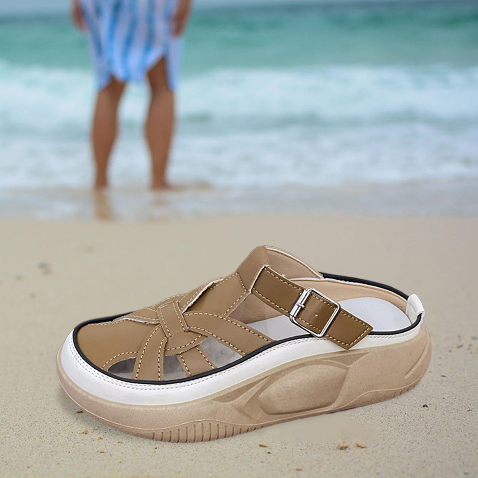 Women's Sandals House Slippers Summer Lazy Flat Shoes for Indoor Daily ...