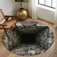Dried Well Washable Round Area Rug 7 ft, 3D Abstract Mystery Illusion ...