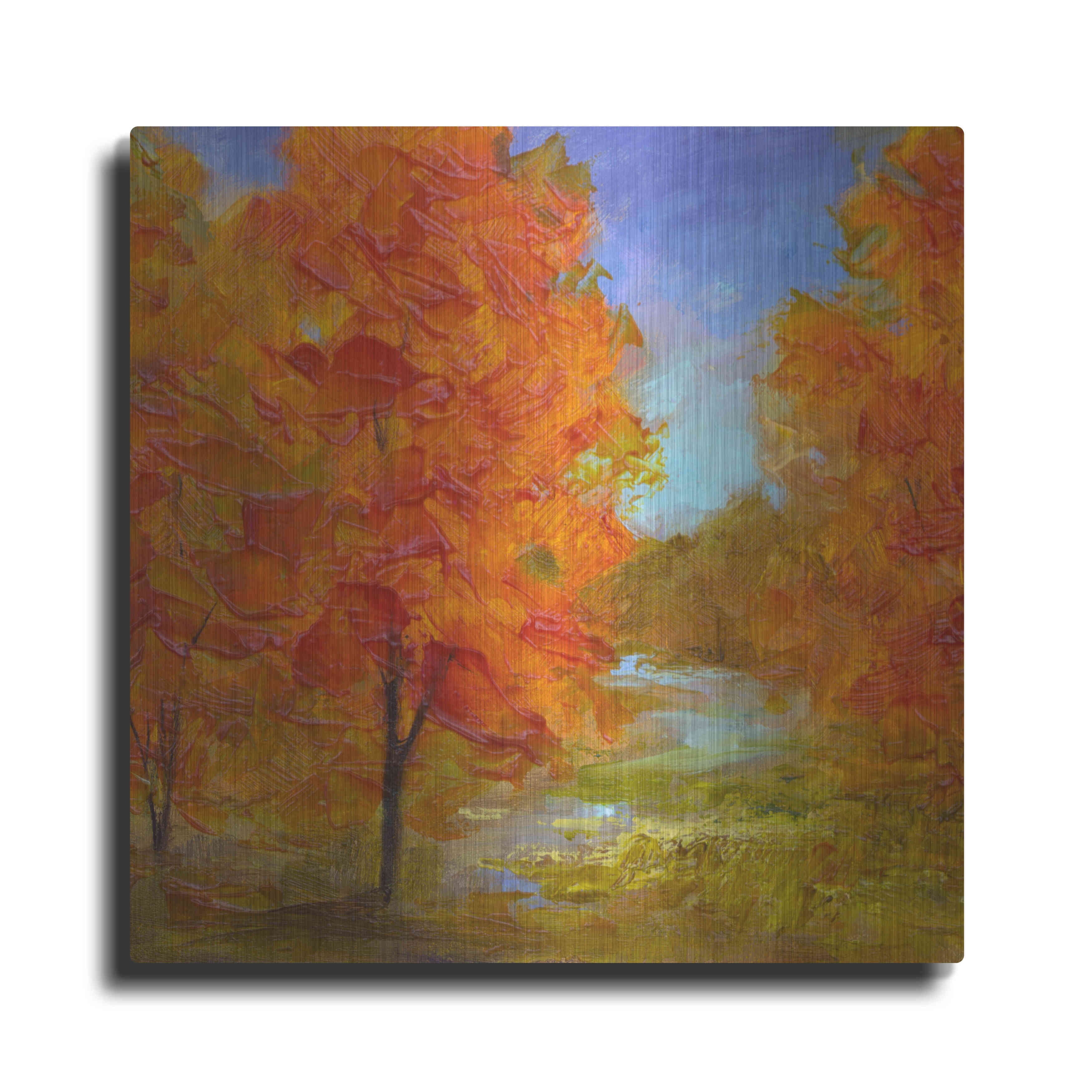 Luxe Metal Art 'Burst of Autumn Color' by Sheila Finch, Metal Wall Art ...