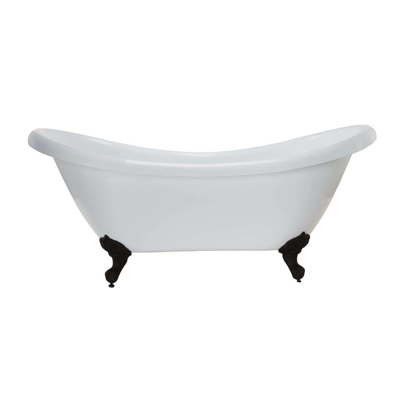 Victoria 70 Inch Acrylic Double Slipper Clawfoot Tub - No Faucet ...