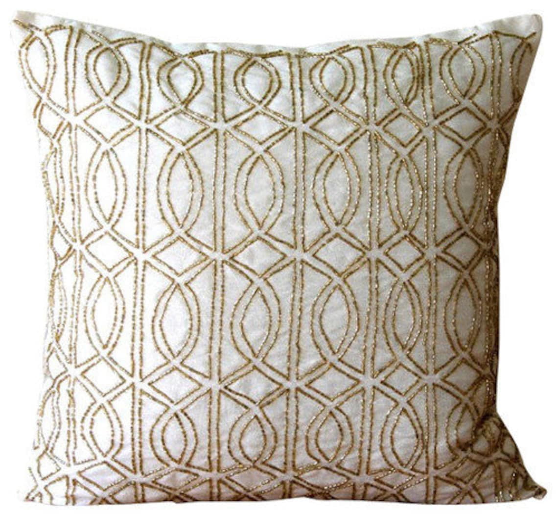 Euro Pillow Sham, Ivory Euro Shams 26x26 inch (65x65 cm), Silk Euro ...