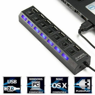 Simyoung 4-Port USB 2.0 Hub with Individual On Off Power Switches and ...