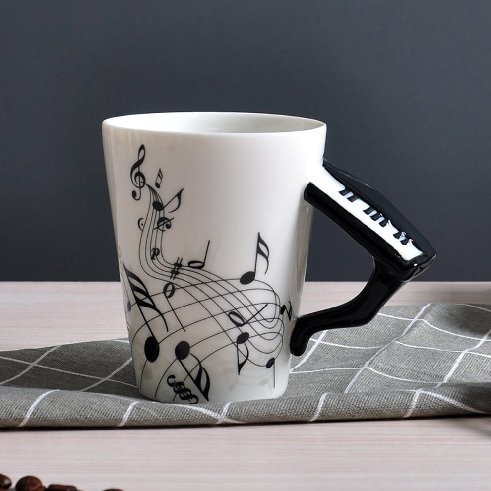 Creative Notes Ceramic Cup Music Cup Music Instrument Big Mug Coffee ...