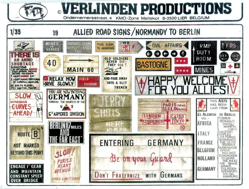 Verlinden 1:35 Allied Road Signs WWII Normandy to Berlin #19 - Walmart.com