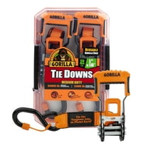 Gorilla 2 Pk 1" X 12' Ratchet Strap W/ Orange Gorilla Grip Handle W ...