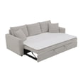 ACME Connie Fabric Upholstered Sofa with Sleeper and 2 Pillows in Beige ...