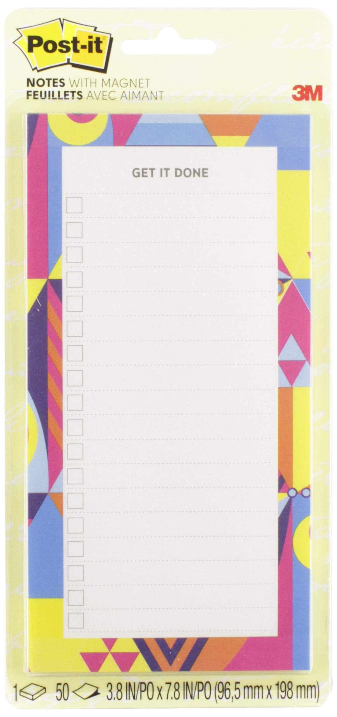 Post-it Super Sticky Printed Note Pads with Magnet, Watercolor, 8x4 in ...