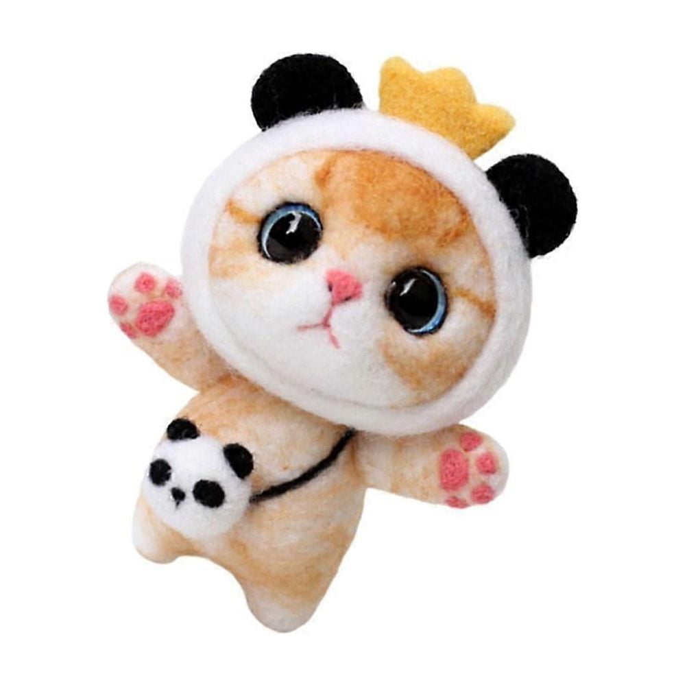 Cartoon Cat Plush Doll DIY Needle Felting Kit with Wool Supplies for ...