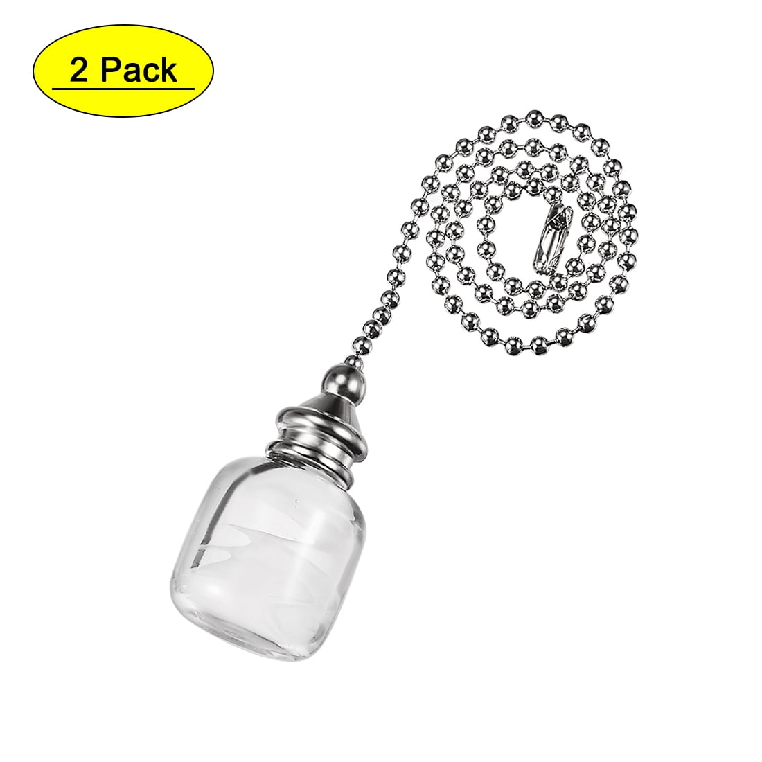 Uxcell 12 inch Clear Glass Cube Pendant Pull Chain Brushed Nickel Light ...