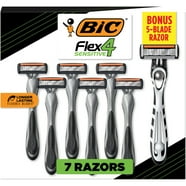 ($17 Value) BIC Holiday Gift Set, Flex 4 Sensitive Titanium Razors ...