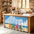 Beach Chairs Cabinet Curtains 28" W x 51" L, Summer Beach Ocean Seagull ...