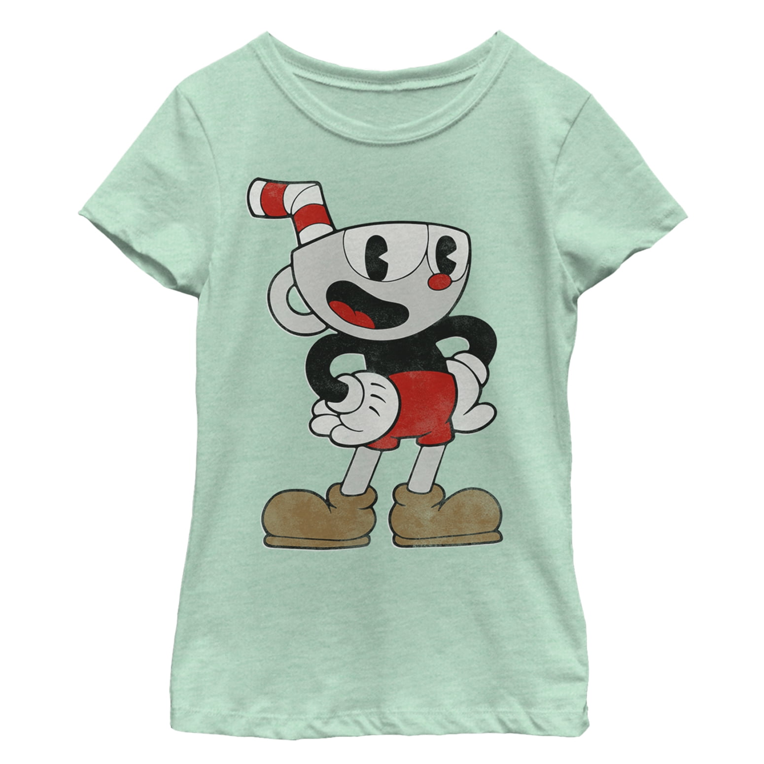 Cuphead Cuphead Girls Happy Pose T Shirt