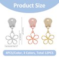 1set 12Pcs 3 Colors Flower Alloy Replacement Zipper Sliders for Luggage ...