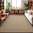 Area Rug 5x8ft, Minimalist Brown Background Washable Rugs for Living ...