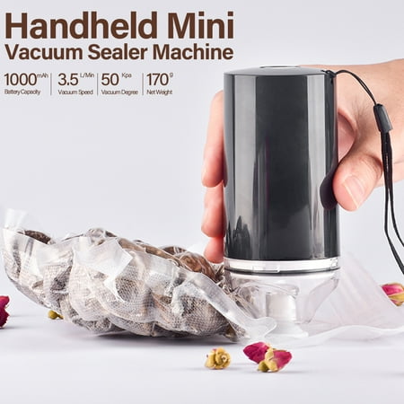 Handheld Mini Vacuum Sealer Machine Cordless USB Rechargeable Vacuum Sealing System Food Storage ...
