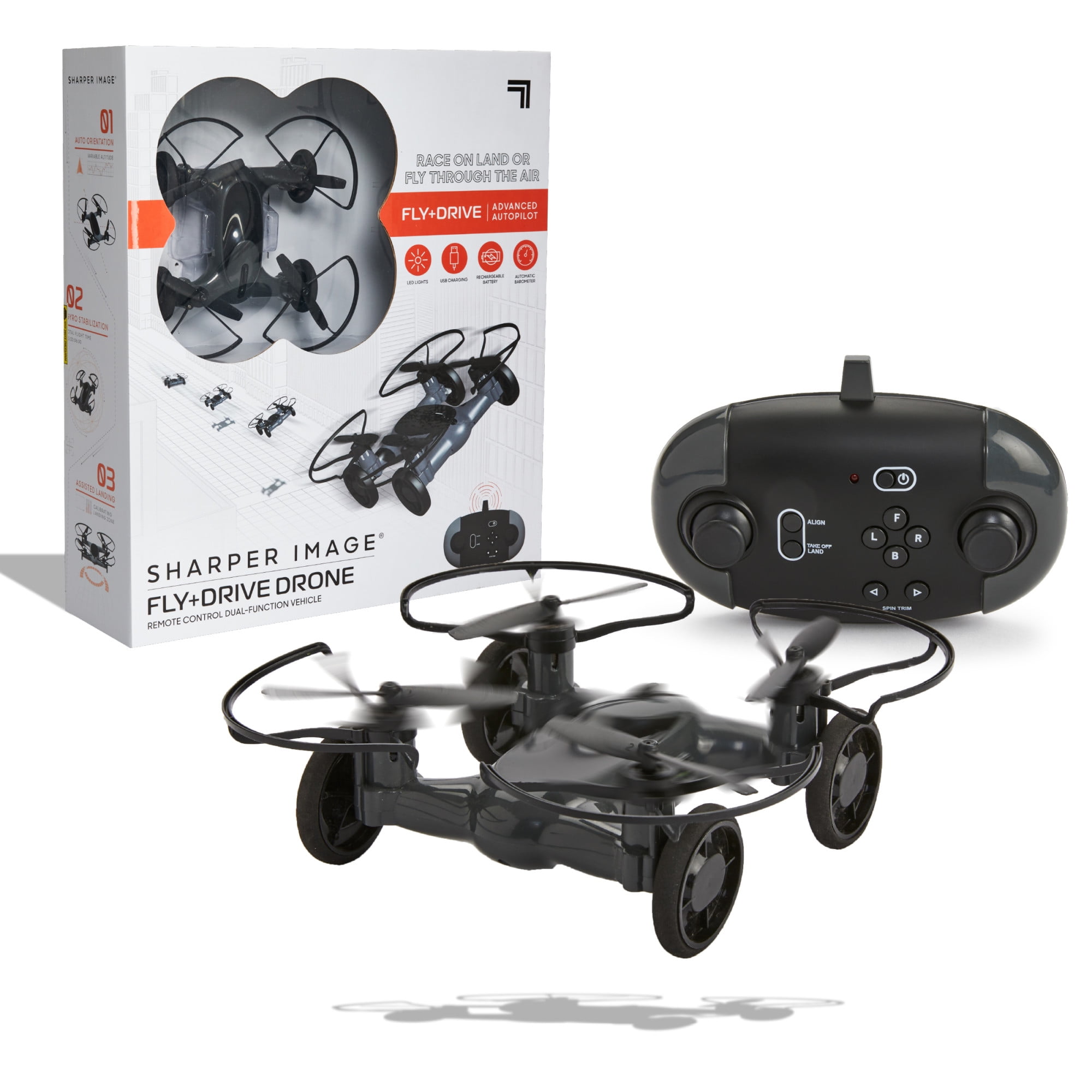 Sharper Image® 5" Fly+Drive Drone, Remote Control Dual-Function Vehicle ...