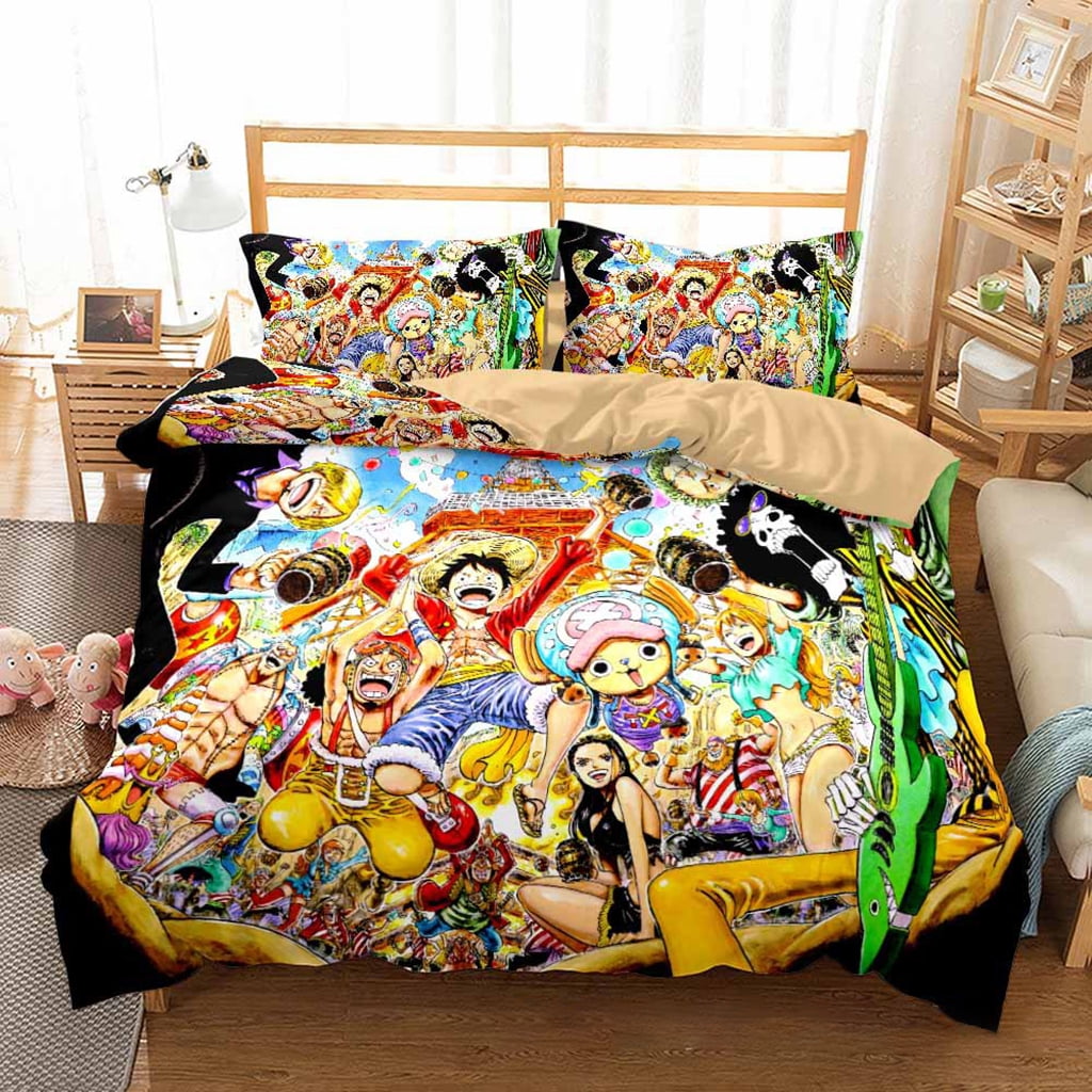 Anime Bedding Duvet Cover Queen Size 3D Printed Bedding Set One Piece ...