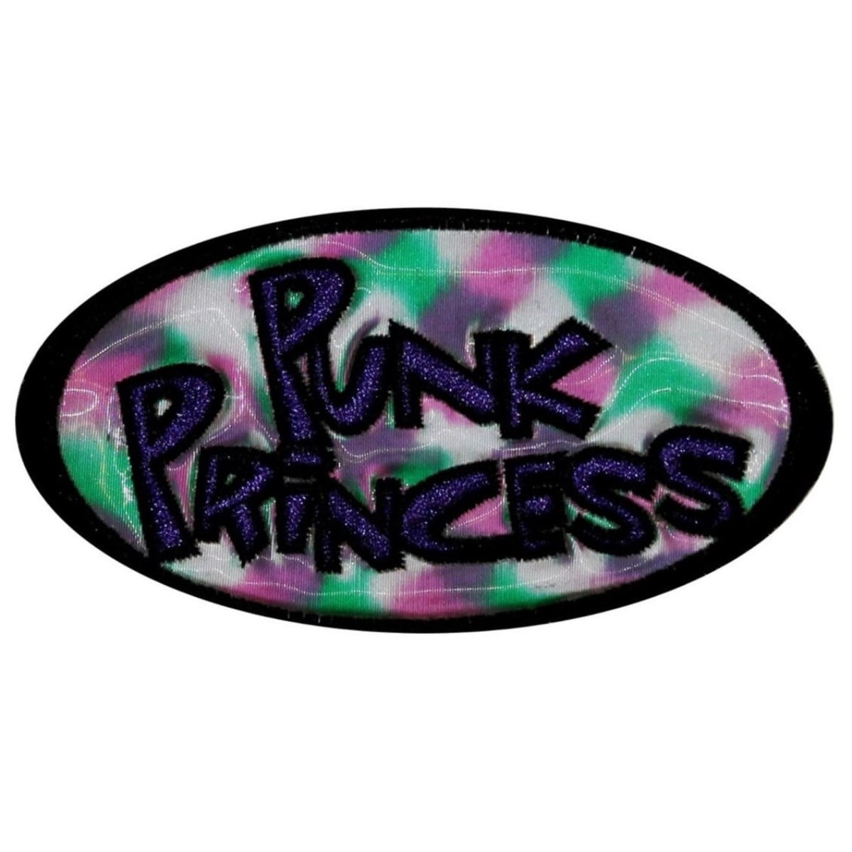 Punk Princess Shiny Holographic Patch Name Tag Sign Embroidered Iron On ...