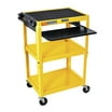 Luxor Leader Adjustable-Height Three-Shelf Media Utility Cart with ...