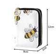 Cute Hand Painted Bees Women's Credit Card Holder PU Leather Zipper ...