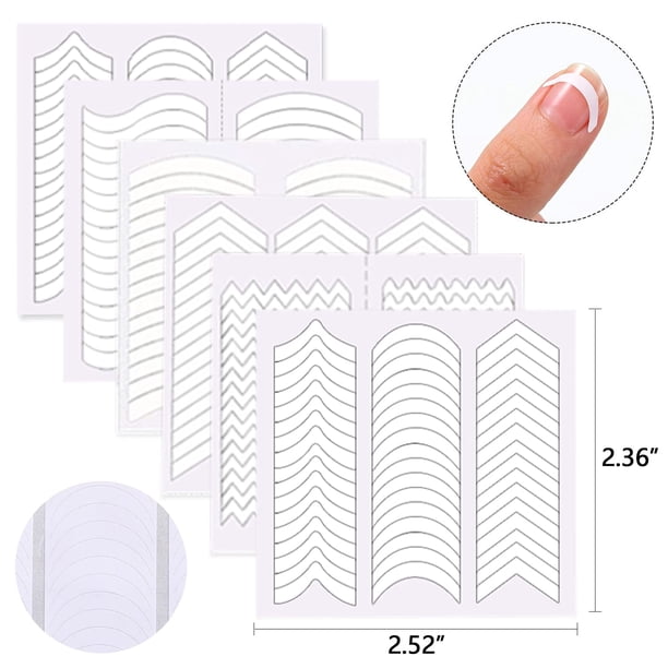 4340 Pieces French Tip Nail Stickers Self Adhesive Nail Decals Half ...