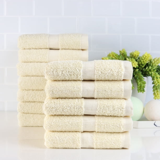 Fibertone 12-Piece Hand Towel Set, Bleach Safe, Solid Beige - Walmart.com