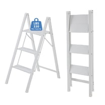 CONCETTA Aluminum alloy 3 Step Ladder, Folding Step Stool with Anti ...