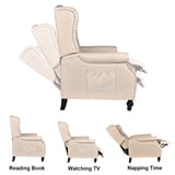 LVUYOYO, Wingback Recliner Chair, Heat and Massage, Push Back 160¬∞ ...