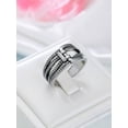 Buckle-Style Geometric Silvertone Ring In Color 8, Womens Everyday ...