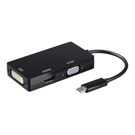 Monoprice - External video adapter - USB-C - DVI, HDMI, VGA - black ...