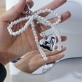 Delicate Beaded Key Chain Handmade Bow Shaped Keyring Heart Keychain ...