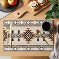 Brown Triangle Combination Cotton Linen Placemats Set of 1, Bohemian ...