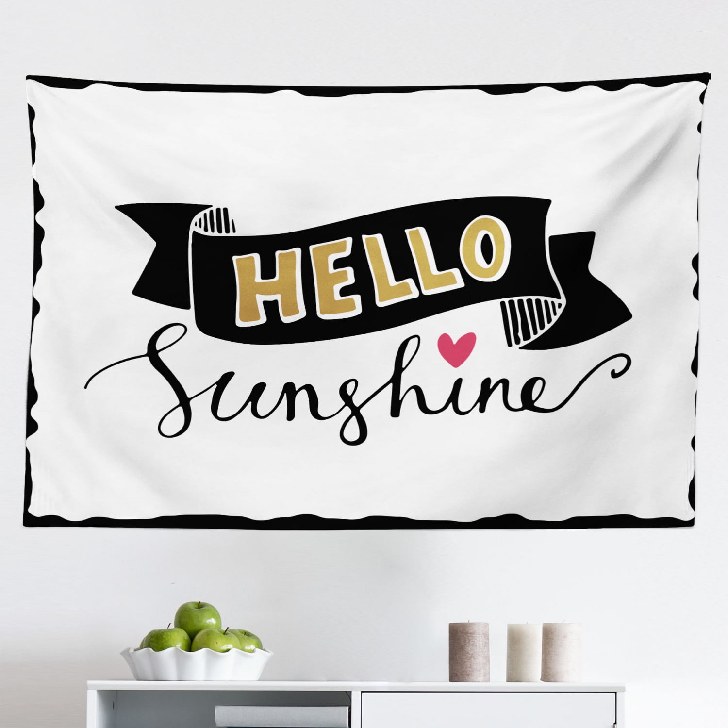 Hello Sunshine Tapestry, Spiral Sun Motif Watercolor Style Background ...