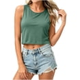 AGWOLF Crop Tank Tops for Women Casual Summer Sleeveless Shirts Cute ...