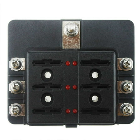 6-Way Blade Fuse Block Box Holder Fire Resistant Fuse short circuit ...