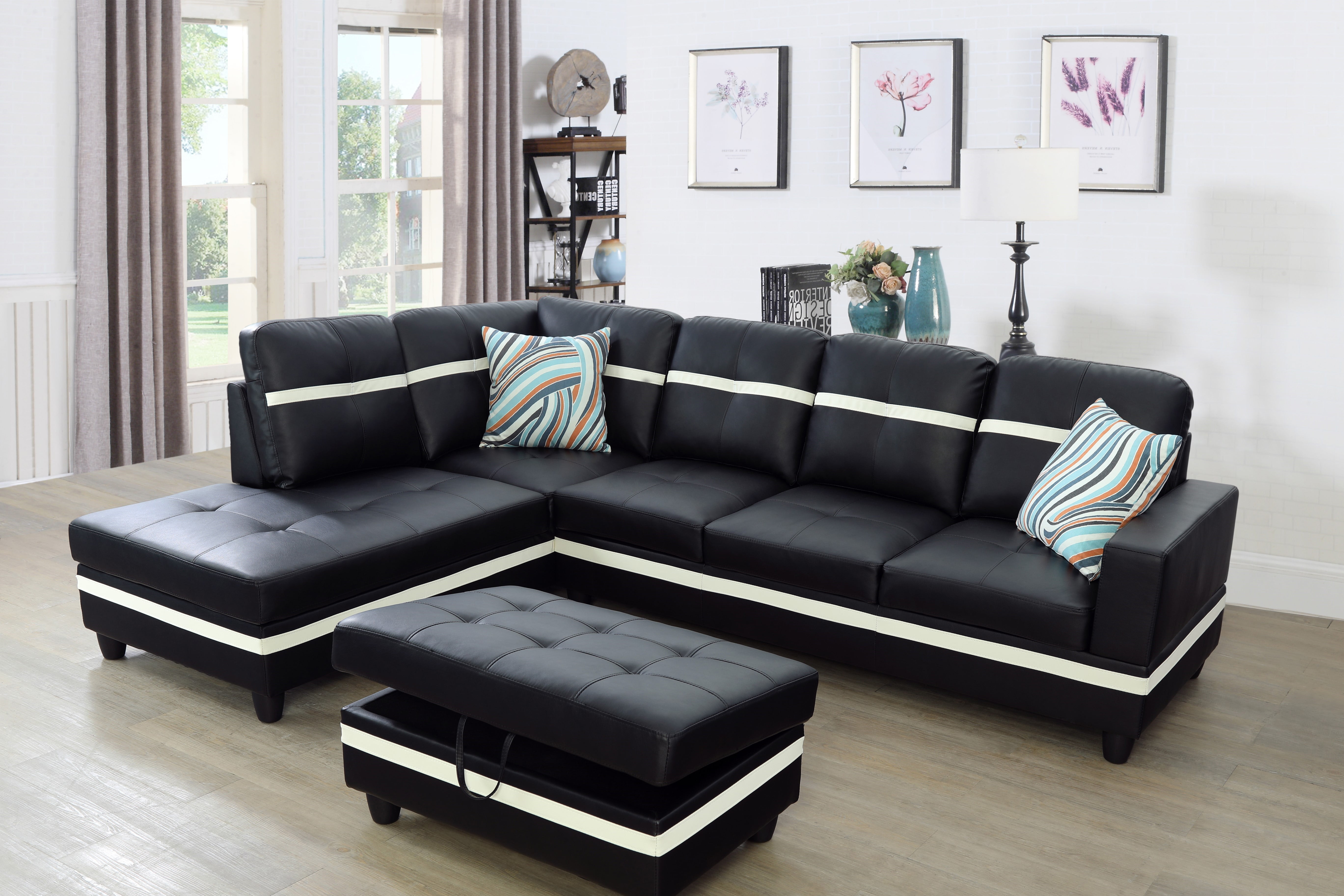 Will Left Hand Sectional Sofa Set with ottoman - Walmart.com