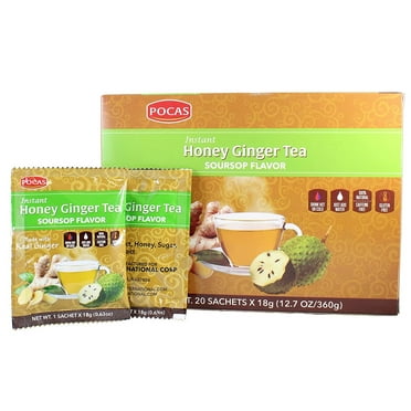 Honsei Instant Ginger Honey Tea, 18 g/0.63 oz., 20 Sachets Each Box - 3 ...