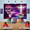 6X4 FT Glowing Cross Backdrop, Jesus Christ Cross Lighting Religious ...