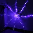12-Foot Halloween Spider Web with Purple Led Lights, Stretchable ...