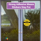 Ellopi 5" Round Caution: Automatic Door Adhesive Decal Stickers, 1 Pack ...