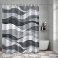 Bathroom Shower Curtain Abstract Stripe Ocean Wave Waterproof Shower ...
