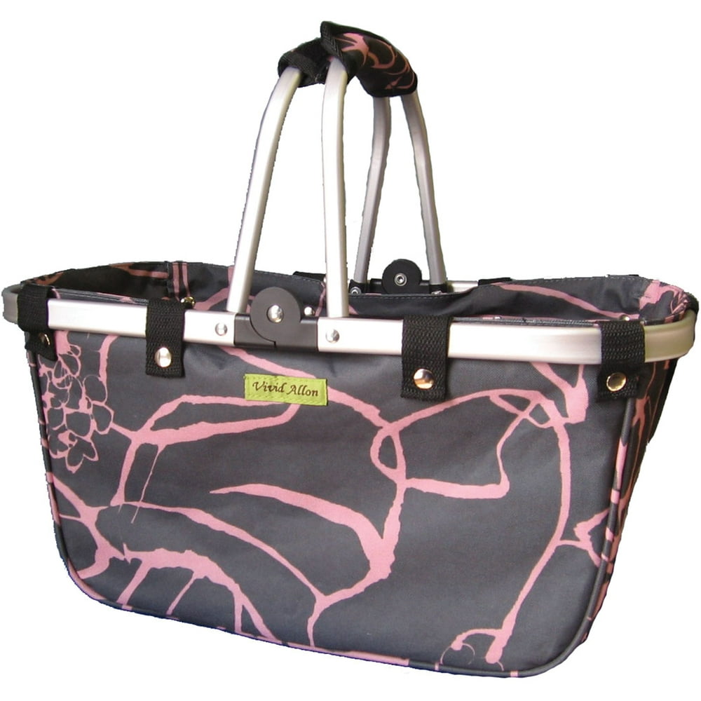 JanetBasket Cherry Large Aluminum Frame Basket, 18" x 10" x 9.5 ...