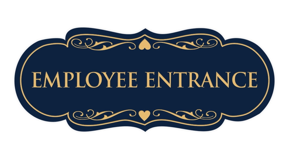 Designer Employee Entrance Sign(Navy Blue/Gold) - Small - Walmart.com