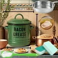 Bacon Grease Container with Strainer & Silicone Spatula - Large ...