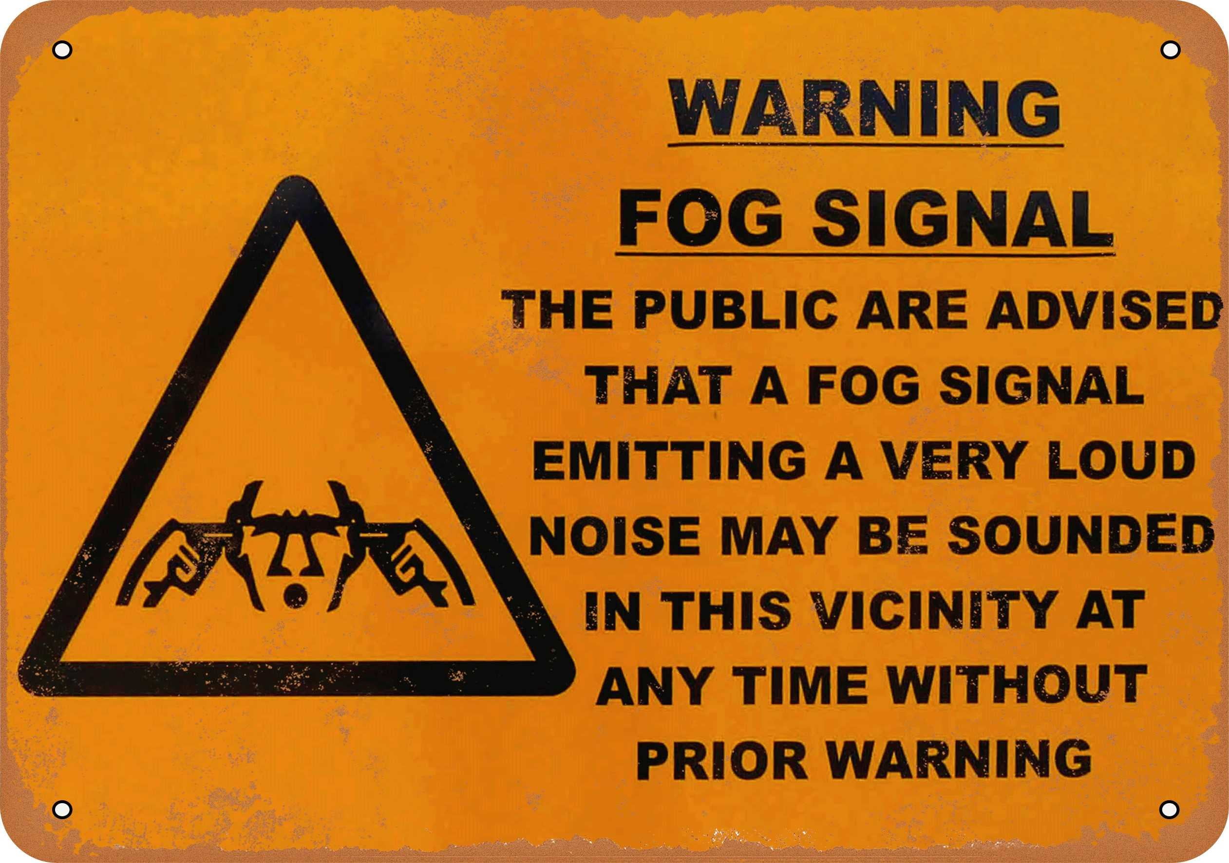 10 x 14 METAL SIGN - Warning Fog Signal - Vintage Rusty Look - Walmart.com