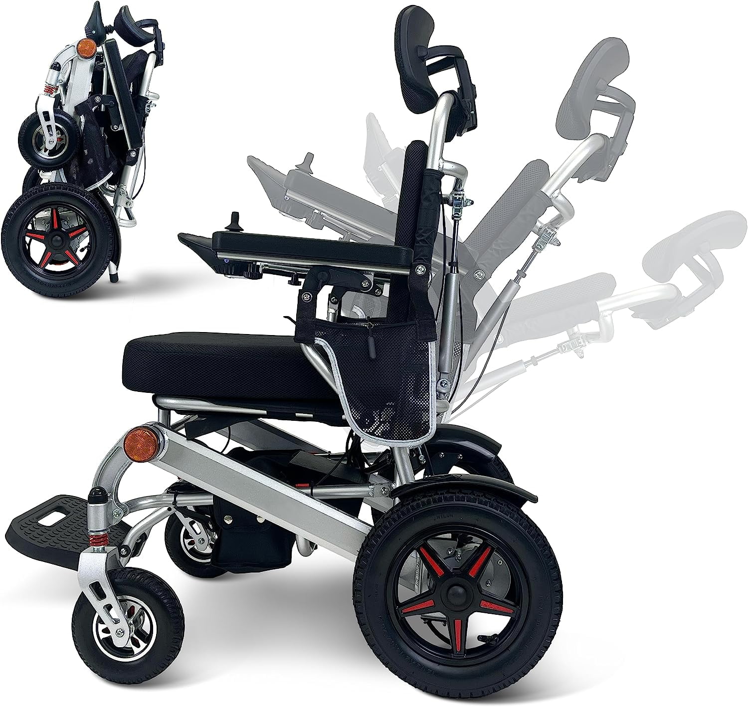 Ephesus E7 Folding Electric Wheelchair, Reclining Backrest, All-Terrain ...