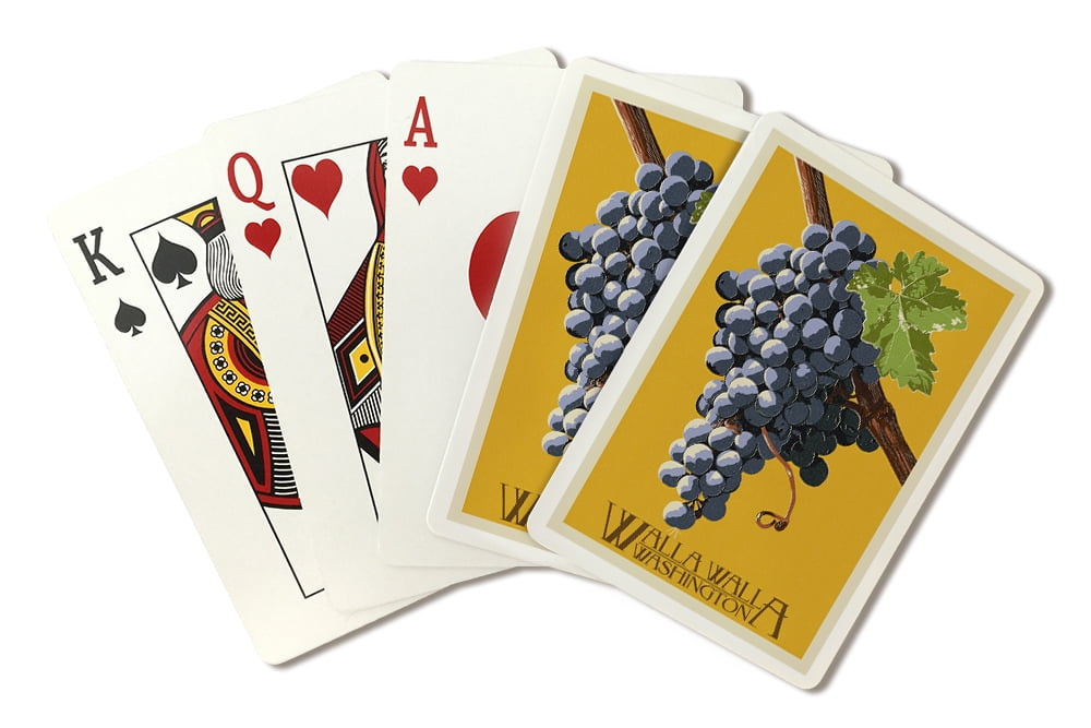 Walla Walla, Washington, Wine Grape Letterpress, Lantern Press, Premium ...