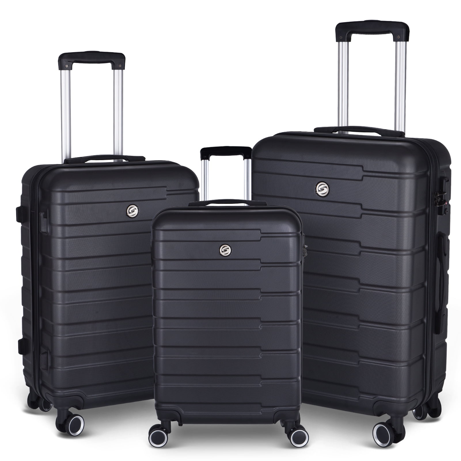 Clearance! Luggage Suitcase 3 Piece Sets Hardside Carry-on luggage with ...
