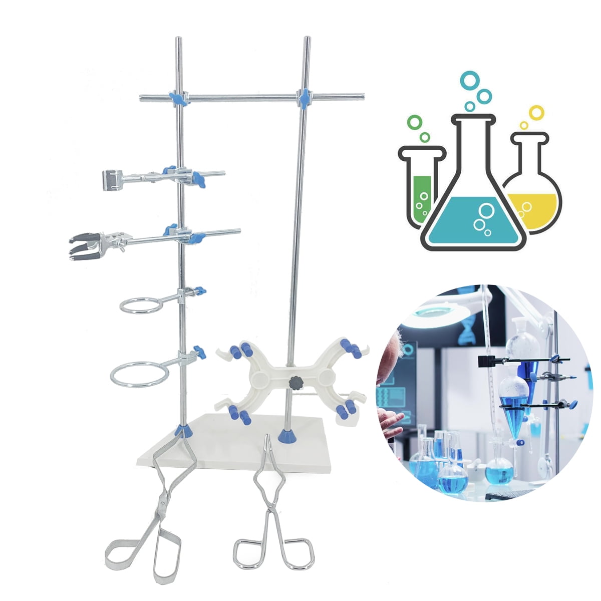 Retort Laboratory Stands Support Lab Clamp Flask Clamp Condenser ...