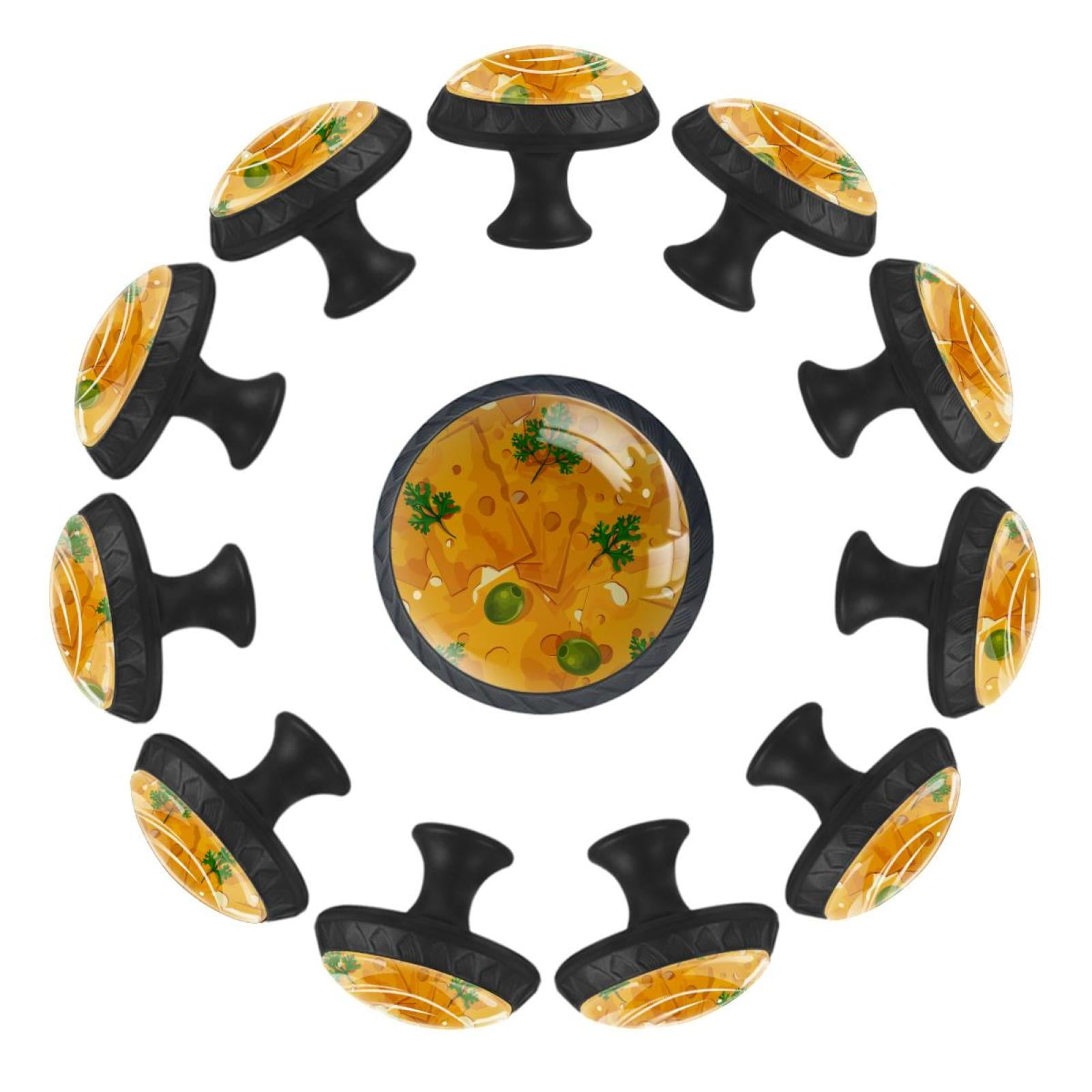 12 Pack Round Crystal Glass Knobs Cheese Pattern Pull Handle for ...